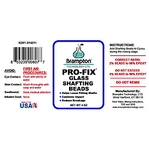 Brampton PRO-FIX Glass Shafting Beads - Golf Club Shaft Installation Stabilizer - Increase Bond Strength