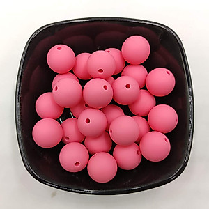 50pcs Baby Pink Color Silicone Round Beads Sensory 15mm Silicone Pearl Bead Bulk Mom Necklace DIY Jewelry Making Decoration