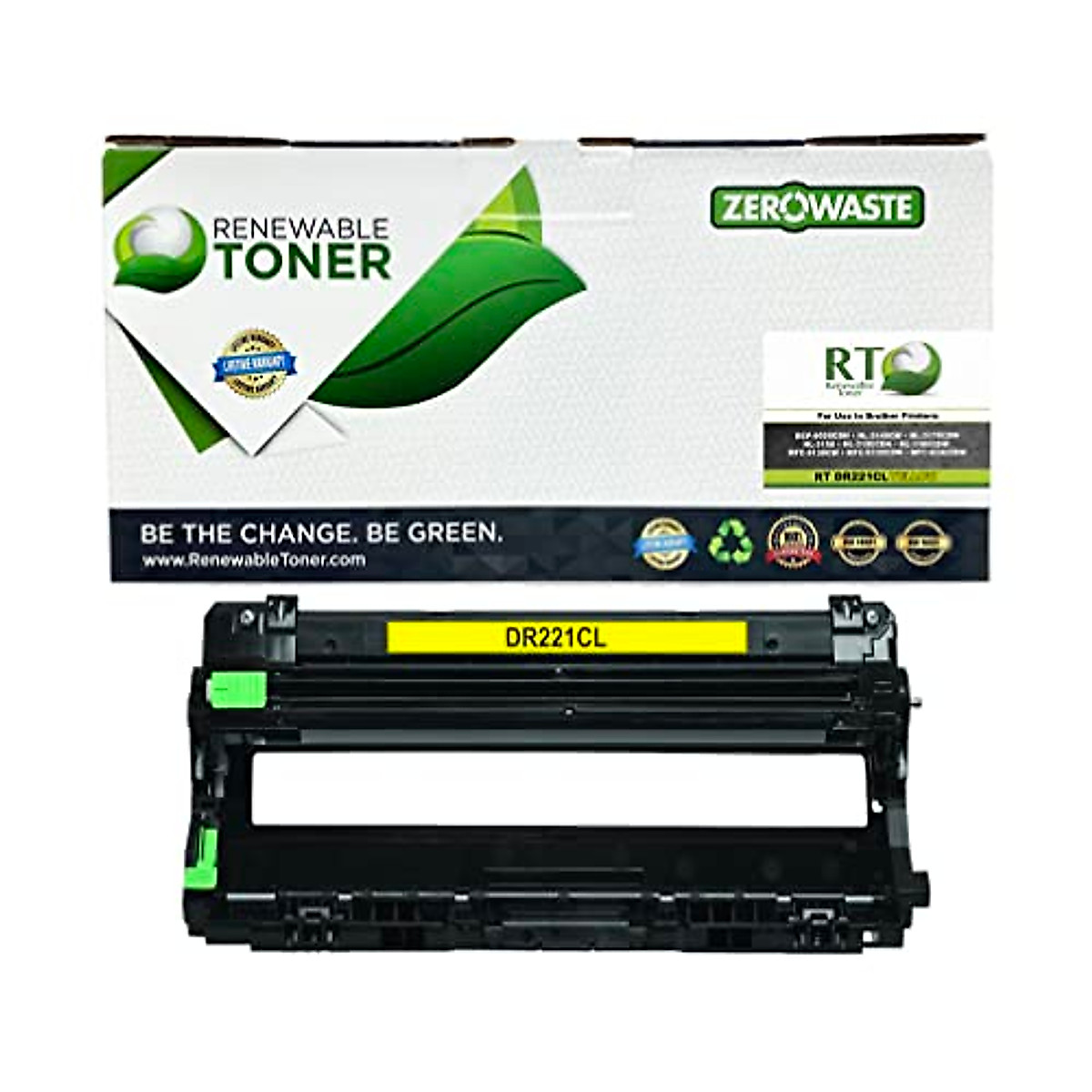 Renewable Toner Compatible Drum Unit Replacement for Brother DR221CL DR-221 MFC-9130CW 9330CDW 9340CDW HL-3140CW 3170CDW (Yellow)