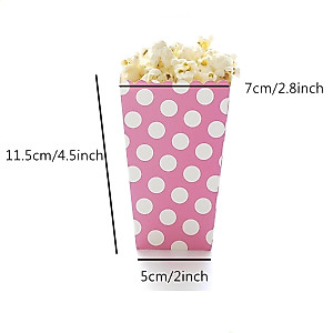 Beetoo Popcorn Boxes,36PCS Red and White Striped Popcorn Bags, Mini Popcorn Buckets for Movie Theater, Home, Carnival Decorations