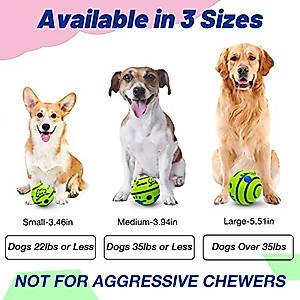 Wobble Giggle Dog Ball, Interactive Dog Toys Ball, Squeaky Dog Toys Ball Durable Wag Chewing Ball for Training Teeth Cleaning Herding Balls Indoor Outdoor Safe Dog Gifts for Puppy Small Medium Dogs