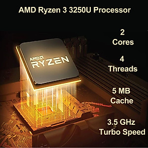 Dell Inspiron 3000 Laptop, 15.6" FHD Display, AMD Ryzen 3 3250U Processor, AMD Radeon Vega 3 Graphics, Fingerprint Reader, Webcam, HDMI, Bluetooth, WiFi, Windows 11 (16GB RAM | 256GB SSD)