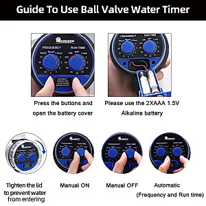 Yardeen Water Timer Electronic Hose Sprinkler Garden Irrigation Controller Two Dial,No Water Pressure Required