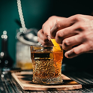 HISTORY COMPANY New Orleans “French Quarter” Old-Fashioned Crystal Cocktail Glass 2-Piece Set (Gift Box Collection)