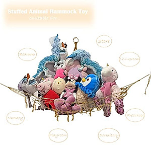Toy Hammock For Stuffed Animals Hammock Corner, Macrame Toy Hammock, Hanging Stuffed Animal Storage Holder Teddy Bear Net Gifts For Kids Room