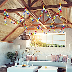 Fighting to Achieve 98ft Tropical Hawaiian Flower Lei Garland Hibiscus Flower Garlands for Party Decorations