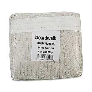 Boardwalk Cm20024 Banded Cotton Mop Heads, 24Oz, White, 12/Carton