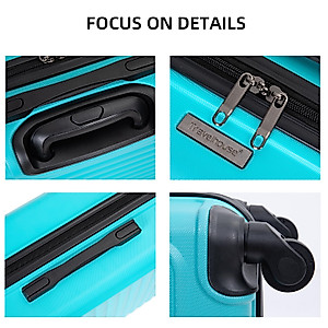 Tripcomp Carry On Luggage Lightweight Hardside suitcase with Spinner Wheels, Carry-On 20-inch, Turquoise