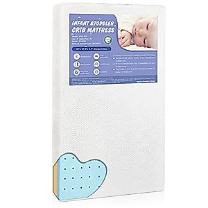 Premium Foam Crib Mattress, 2-Stage Hypoallergenic Toddler Mattress, CertiPUR-US Firm Support for Infant with Cooling Gel, Waterproof & Washable Removable Tencel Cover, 52x27.5x4.7