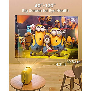 Pokitter Mini Video Portable Projector 1080P Supported, Home Theater Movie Projector Compatible with HDMI,VGA,USB,AV,Laptop,Smartphone,Xbox