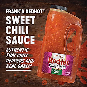 Frank's RedHot Sweet Chili Sauce, 0.5 gal - One Half Gallon Bulk Container of Sweet Chili Hot Sauce for Wings, Pizza, Sandwiches, Stir Fry, and More