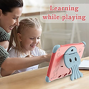 Kids Tablet 8 inch Android Toddler Tablet 2GB 64GB Tablet for Kids App Parent Control Kids Learning Tablet WiFi Dual Camera With Shockproof Case, Netflix, YouTube, for Boys Girls, ages 3-16, Red