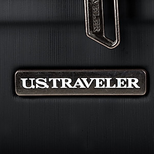 U.S. Traveler Boren Polycarbonate Hardside Rugged Travel Suitcase Luggage with 8 Spinner Wheels, Aluminum Handle, Black, Checked-Large 30-Inch