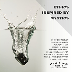 Mystic Man Organic Premium Beard Oil - (Promotes Growth, Softens and Strengthens Beard & Mustache), USDA Organic, Leave-In Conditioner with Sandalwood, and Jojoba Oil, 1.0 Fl oz.