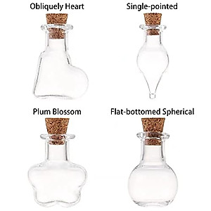 Wowagoga 200 Pieces Small Mini Glass Bottle,Tiny Wishing Bottles Empty Refillable Wishing Bottles -Drifting Bottles with Cork Stoppers for DIY Craft Bead Containers (Random Styles)