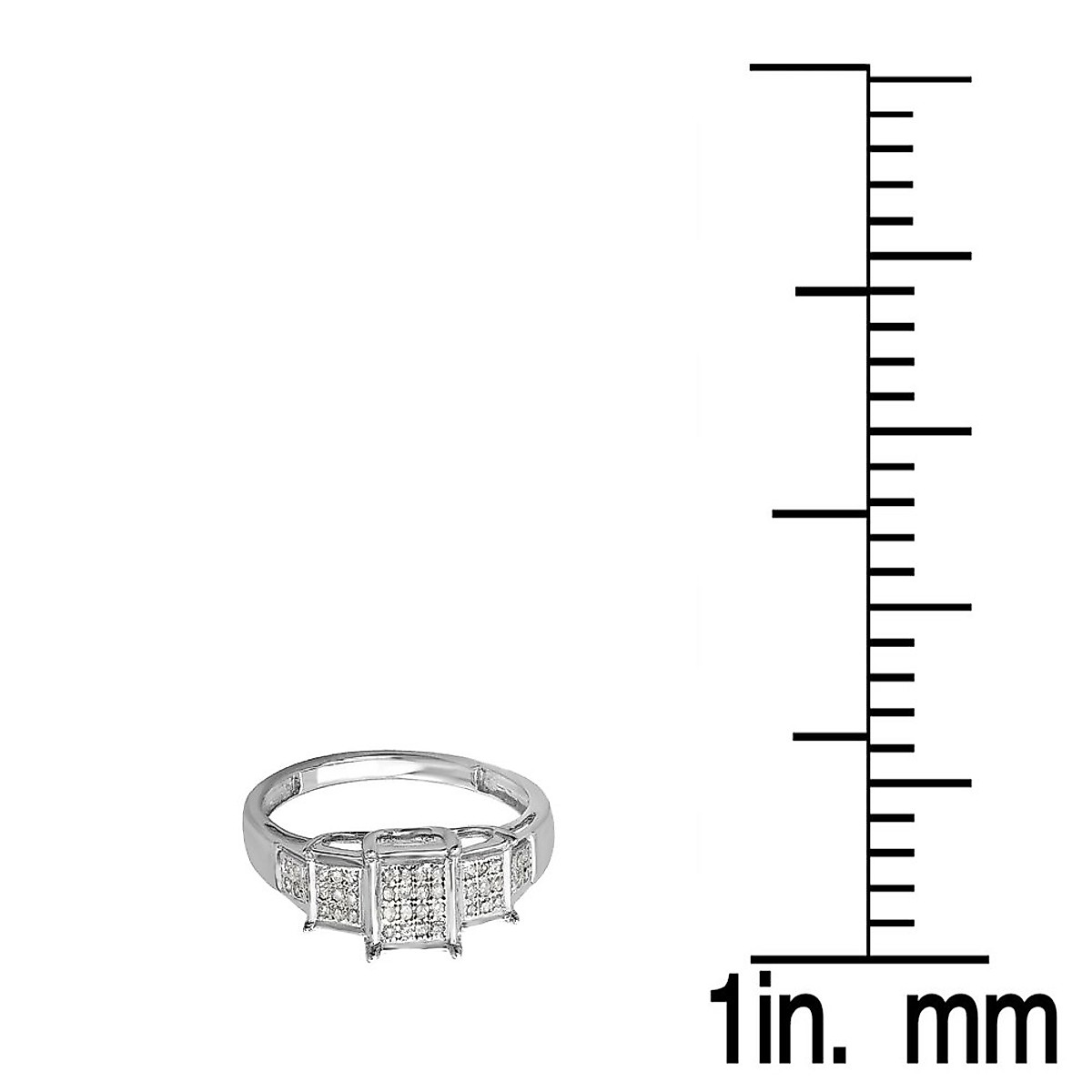 Dazzlingrock Collection 0.13 Carat (ctw) Sterling Silver Round White Diamond Ladies Micro Pave Engagement Ring, Size 7