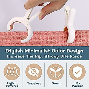 12 Pack Beach Towel Clips,Plastic Strong Pool Chair Clips,Heavy Duty Beach Towel Holder Laundry Clothes Clips for Beach Chair Pool Chair on Cruise,Windproof Clamps Clothes Pegs,No Trace,Bright Color