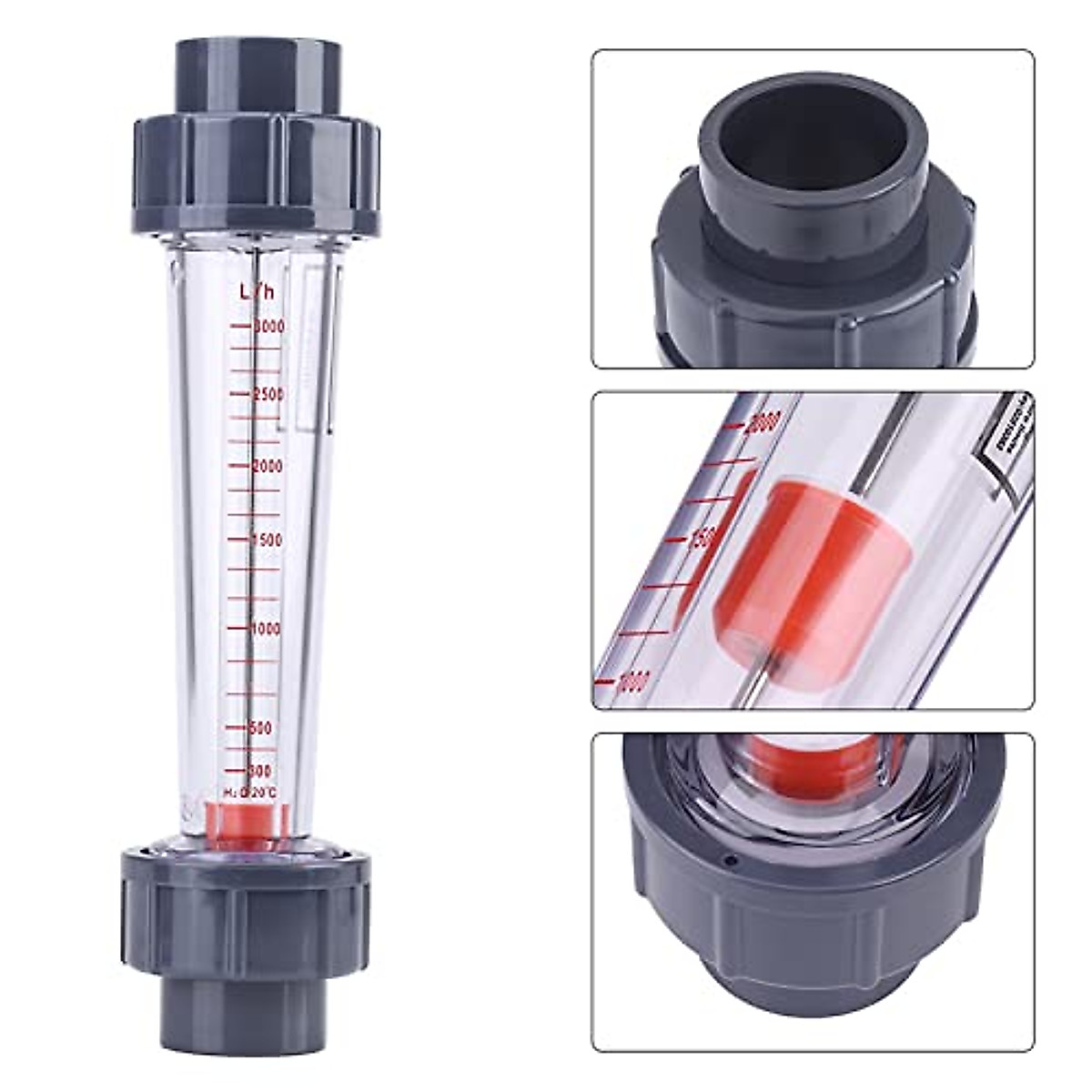 Deosdum Plastic Tube Type LZS-25 Flow Meter 300-3000L/H Water Rotameter