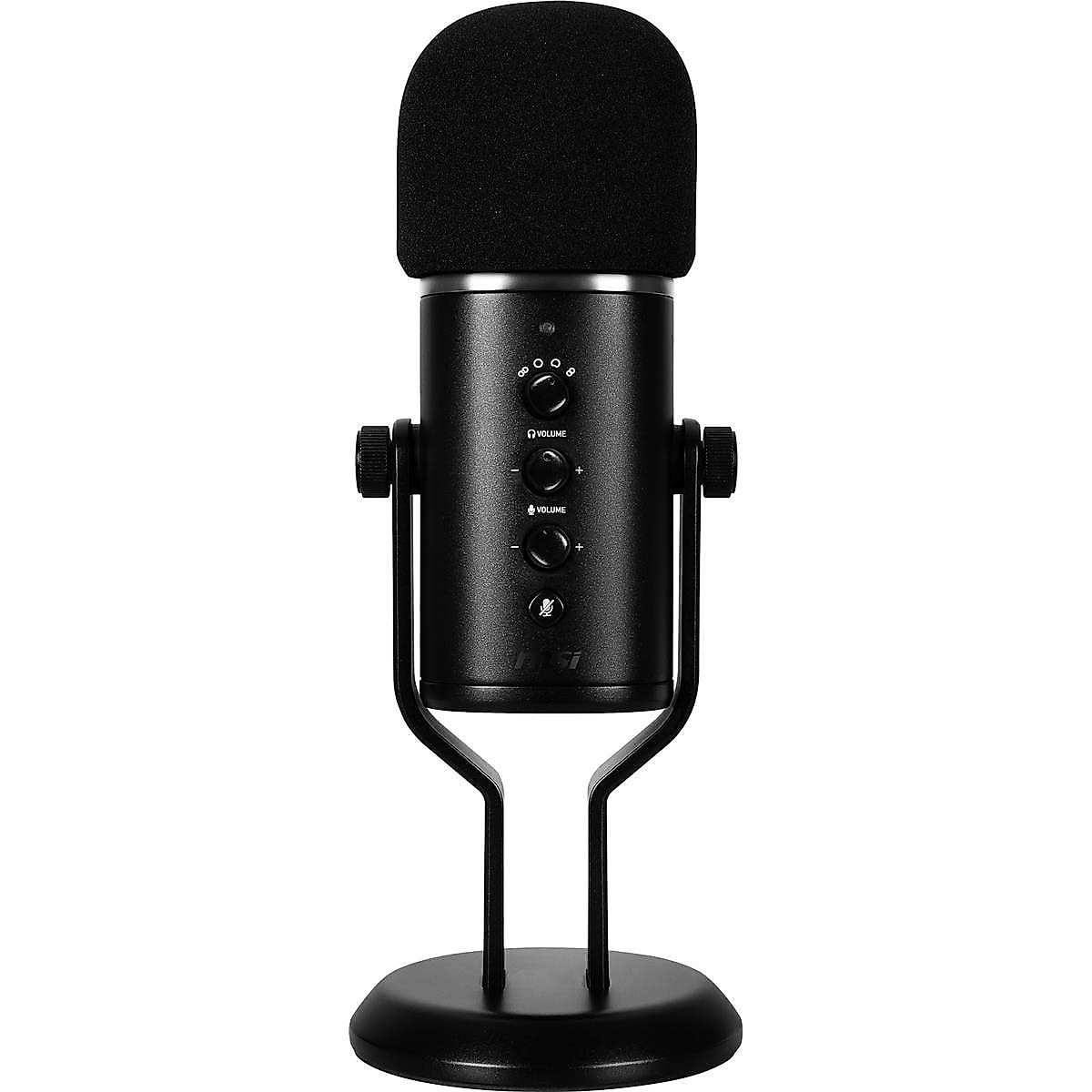 MSI IMMERSE GV60 Streaming Microphone (USB Type-C Interface and 3.5mm Aux, for Professional Applications with Intuituve Control in 4 Modes: Stereo, Omnidirectional, Cardioid and Bidirectional)