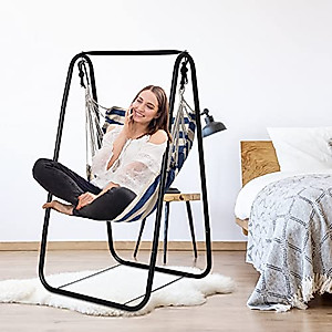 Hammock Chair with Stand, Heavy Duty Swing Stand and Chair for Indoor Outdoor Weather Resistant, Max Load 200 Lbs,for Swing Chair,Suitable for Indoor,Outdoor,Patio,Yard