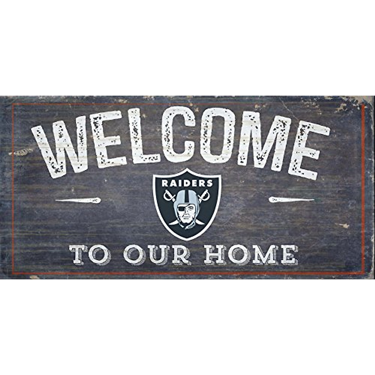LA Auto Gear Oakland Raiders NFL Team Logo Garage Home Office Room Wood Sign with Hanging Rope - Welcome to Our Home