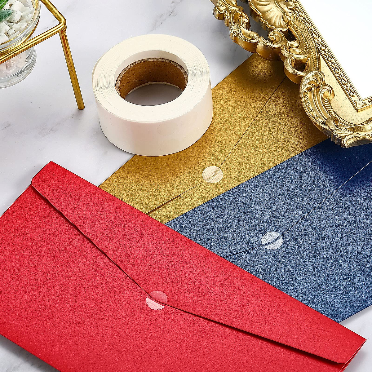 3000 Pcs Clear Circle Stickers Clear Round Adhesive Transparent Decals Envelope Mail Seal Stickers Gloss Tape for Small Business Products Packaging(0.5 Inch Wide)