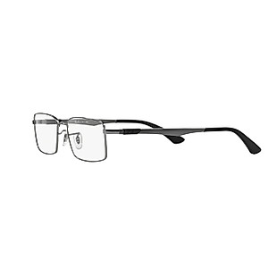 Ray-Ban RX6275 Rectangular Prescription Eyeglass Frames, Gunmetal/Demo Lens, 54 mm