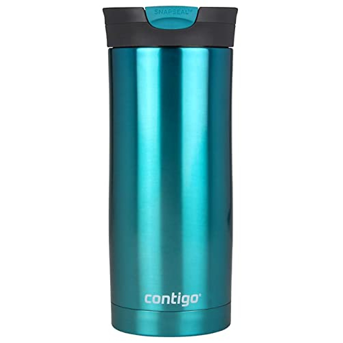 Contigo Huron Snapseal Travel Mug, Stainless Steel Thermal mug, Vacuum Flask, Leakproof Tumbler, Coffee Mug with BPA Free Easy-Clean Lid, Biscay Bay, 470 ml