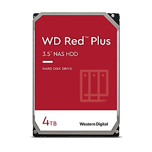 Western Digital 4TB WD Red Plus NAS Internal Hard Drive HDD - 5400 RPM, SATA 6 Gb/s, CMR, 128 MB Cache, 3.5" -WD40EFZX (Renewed)