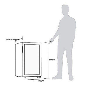NewAir 20” Wine Refrigerator – 50 Bottle Wine Cooler, Single Zone Freestanding Wine Fridge in Stainless Steel, Wine Chiller with Adjustable Racks and Exterior Digital Thermostat for Kitchen and Bar