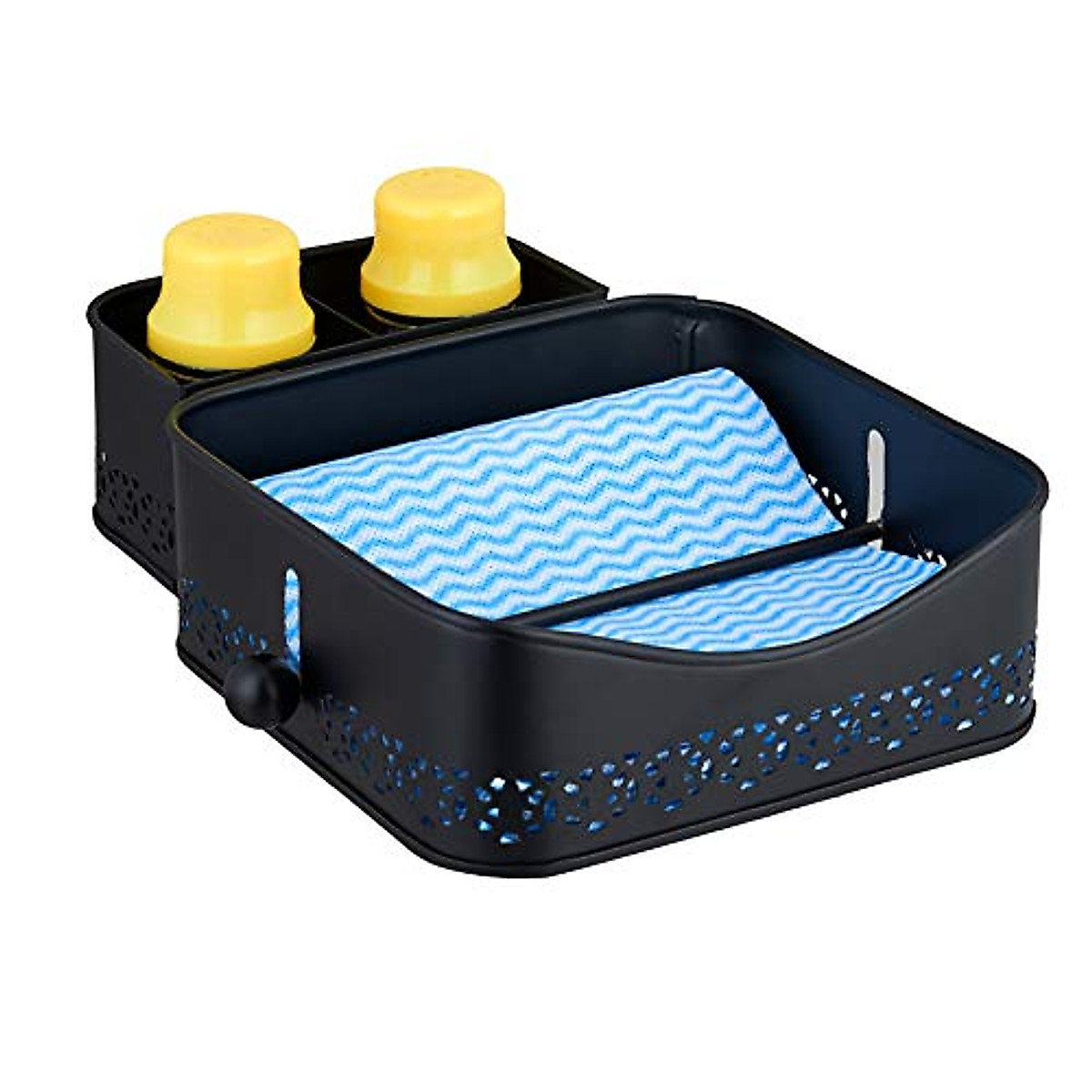 Asiatic Craft Salt Pepper and Napkin Caddy - Galvanized Black Holder Metal for Kitchen Farmhouse Organizer Indoor Outdoor Table Home Décor Hotel Design 1 AC-AE-037N