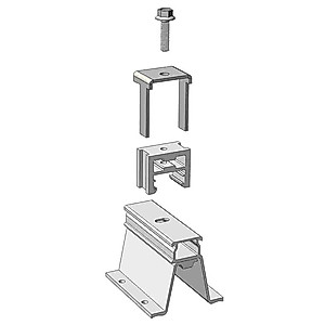 End Clamp MageBracket CL Mounting Kit for Solar Module Panel Mounting Racking Installation on Corrugated Metal Roof
