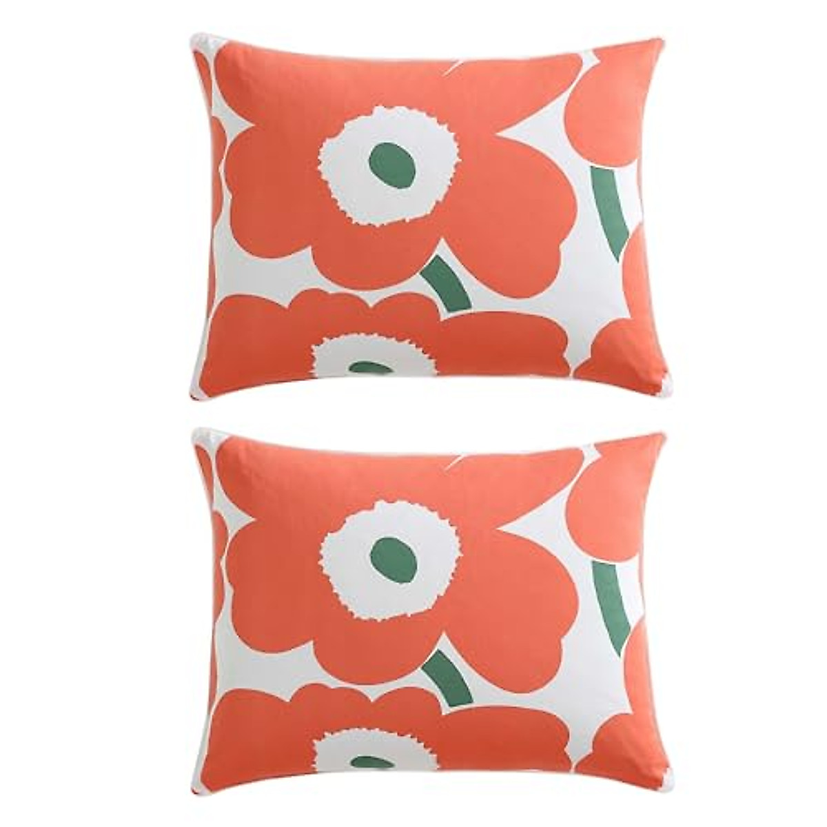 Marimekko - Duvet Cover Set, Super Soft Organic Bedding, Casual Home Decor (Unikko Orange, Queen)