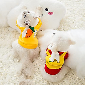 Dog Clothes for Small Dogs Boy and Girls,Cute Pet Clothes with Bow tie and Suspenders,Small Puppy Costume for Chiuahaha Poodle Teacup Shihtzu Yorkie Bulldog Soft Breathable Pet Clothes(Red,Yellow)