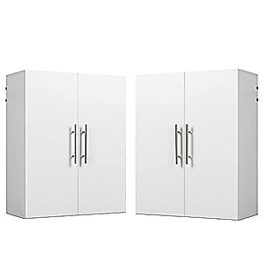 Home Square 2 Piece Wall Mounted Garage Cabinet Set in White