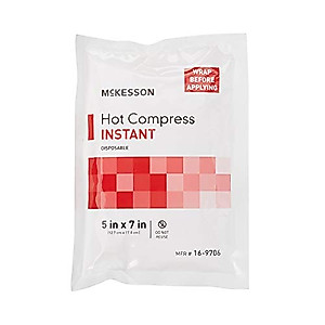 McKesson Hot Compress, Instant Hot Pack, Disposable, 5 in x 7 in, 1 Count, 24 Packs, 24 Total