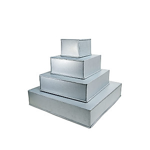 4 Tier Square Baking Pan Set Multilayer Birthday/Wedding Anniversary Cake Tins/Cake Pans/Cake Molds 6".8".10".12" - All 3" Deep