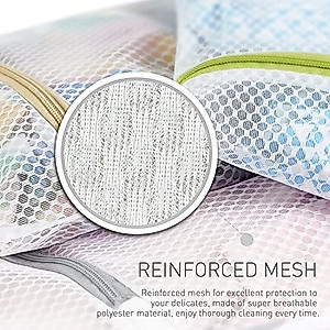 Amazon Brand - Pinzon Delicates Mesh Laundry Bags, Washing Machine Wash Bags, Reusable and Durable Mesh Wash Bags for Delicates Blouse, Hosiery, Underwear, Bra, Lingerie Baby Clothes - 3M