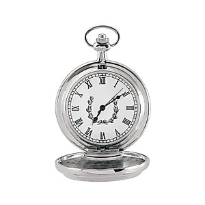 American Coin Treasures Coin Pocket Watch with Quartz Movement | JFK Half Dollar | Genuine U.S. Coin | Sweeping Second Hand, Roman Numerals | Silvertone Case | Certificate of Authenticity