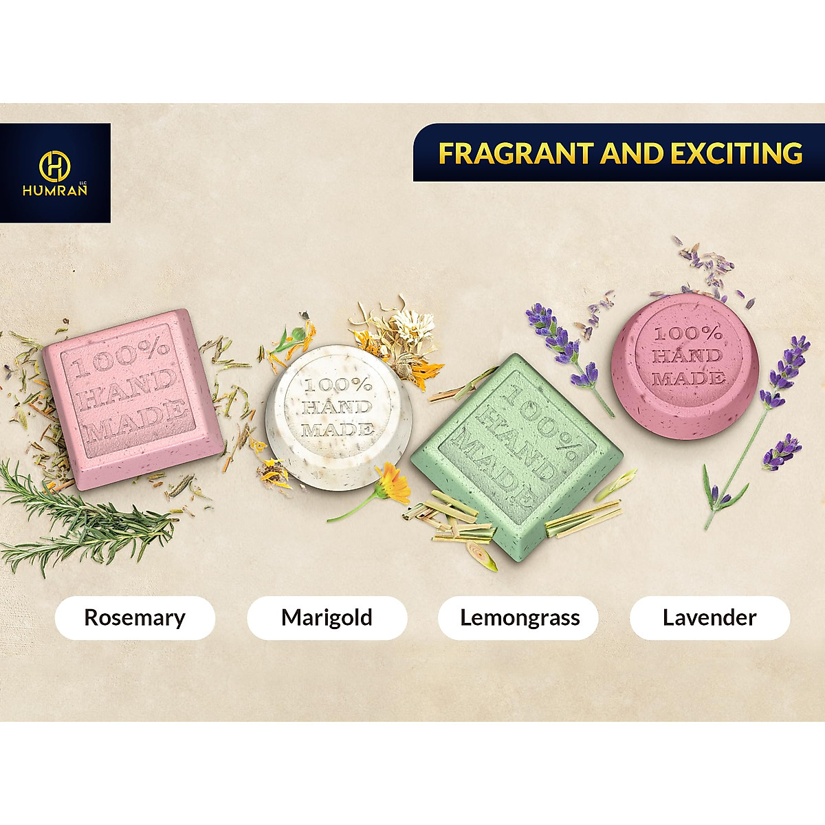 HUMRAN LLC Large Soap-Making Kit - Suitable for Adults, Kids, and Beginners - Incl. Dry Herbs - Soap Maker with Powdered Colors and Different molds - Great Gift idea