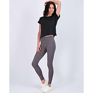 Real Essentials 5 Pack: Womens Crop Top High Waist Quick Dry Fit Active Wear Yoga Workout Athletic Running Gym Exercise Ladies Short Sleeve Crew Neck Moisture Wicking Tees T-Shirt Summer - Set 8, L