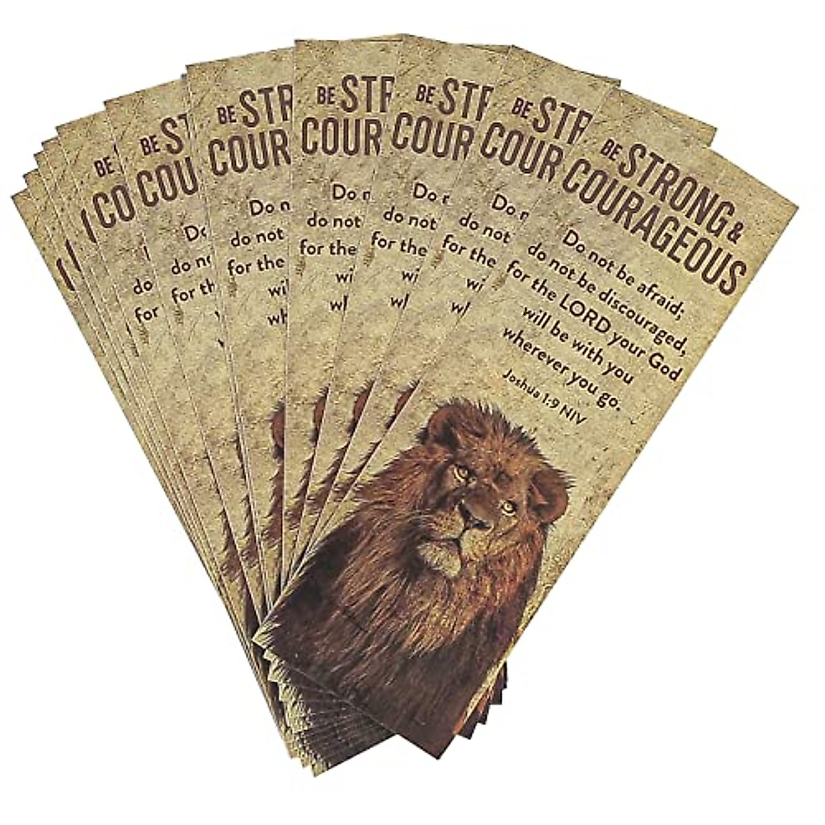Salt & Light, Joshua 1:9 Be Strong & Courageous Lion Bookmarks, 2 x 6 inches, 25 Bookmarks