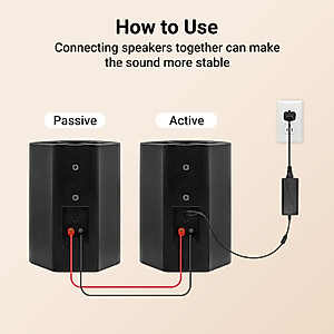 STUDIOFINIX 6.5 Inches Indoor Outdoor Bluetooth Speakers Waterproof Wired Wall Mount Active Speakers 400 Watt for Patio Garage,Deck,Backyard (Black)