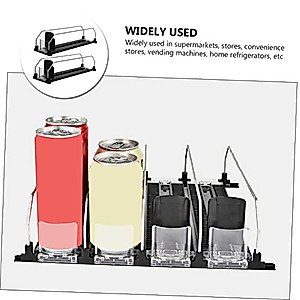 FELTECHELECTR Refrigerator Beverage Shelf Drink Dispenser Fridge Organizer 2pcs Drink Pusher Black Pulley Abs Air Curtain Cabinet Vending Machine Beverage Dispenser Fridge Drink Pusher