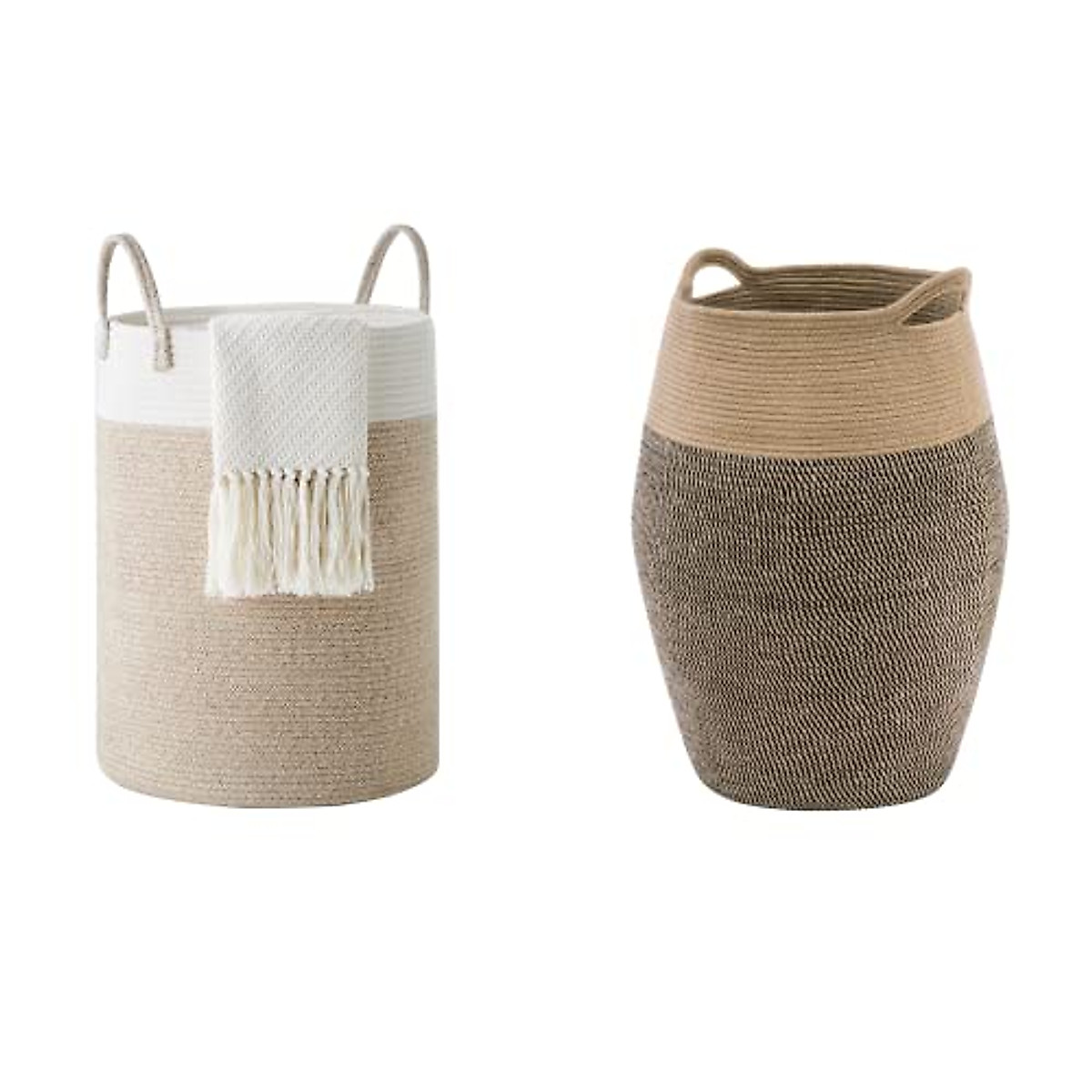 YOUDENOVA 72L Cotton Rope Laundry Hamper and 105L Large Laundry Hamper Basket