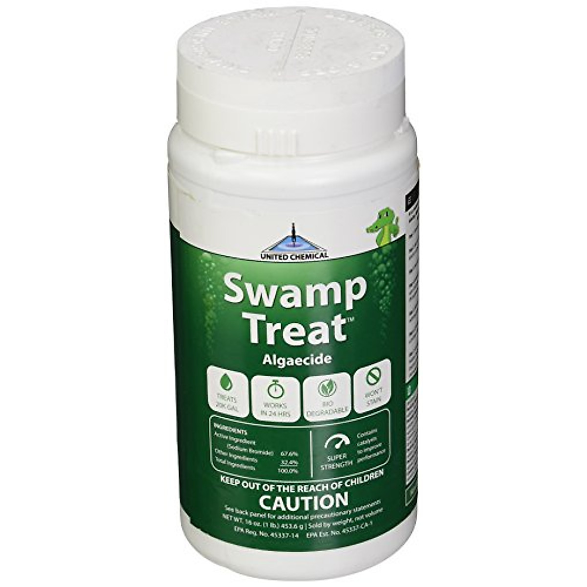 United Chemicals SWAM-C12 Swamp Treat Pool Algae Eliminator, 1-Pound