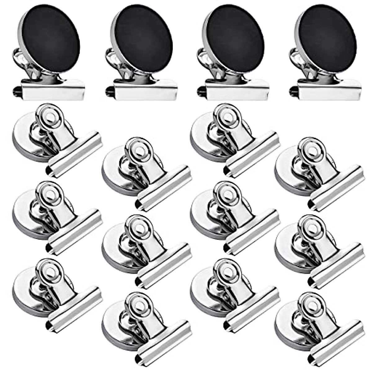 Papercode Magnetic Clips for Whiteboard & Fridge - 12 Pack Scratch-Free Refrigerator Magnet Clips Heavy Duty for Organizing & Decorating Kitchen or Office with Free Notepad