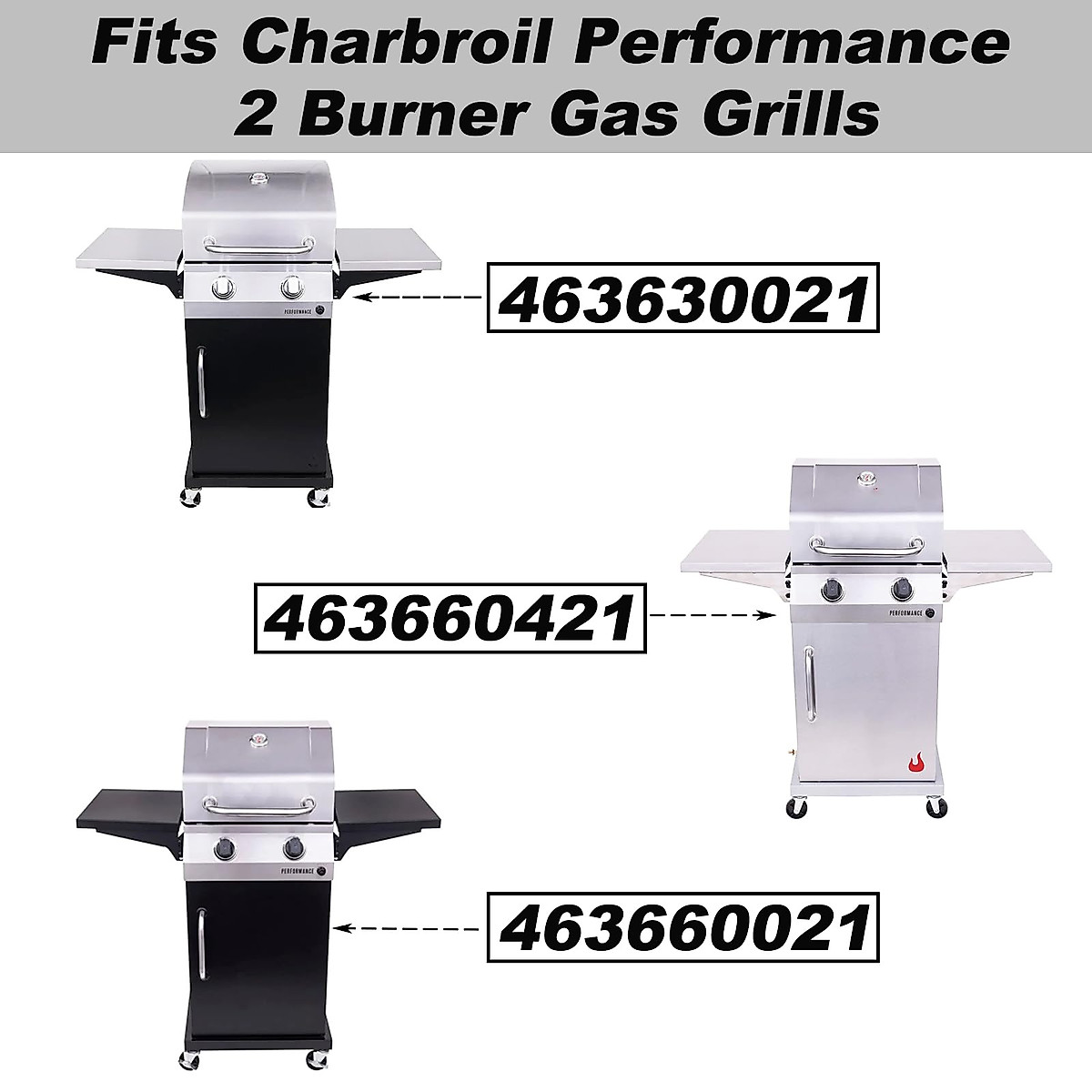 G325-0002-W1 Heat Tent Replacement Parts for Charbroil Grill 463630021 463660021 463660421 Heat Tents Char-Broil Performance 2 Burner Grill Parts Stainless Steel Heat Plate Shield Burner Covers