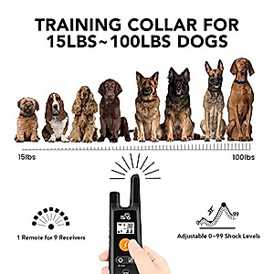 DOG CARE Dog Training Collar for Large Medium Dogs with 1800 Feet Remote Range, Rechargeable Dog Shock Collar with Beep, Vibration and Shock Modes, Safety Keypad Lock, Rainproof