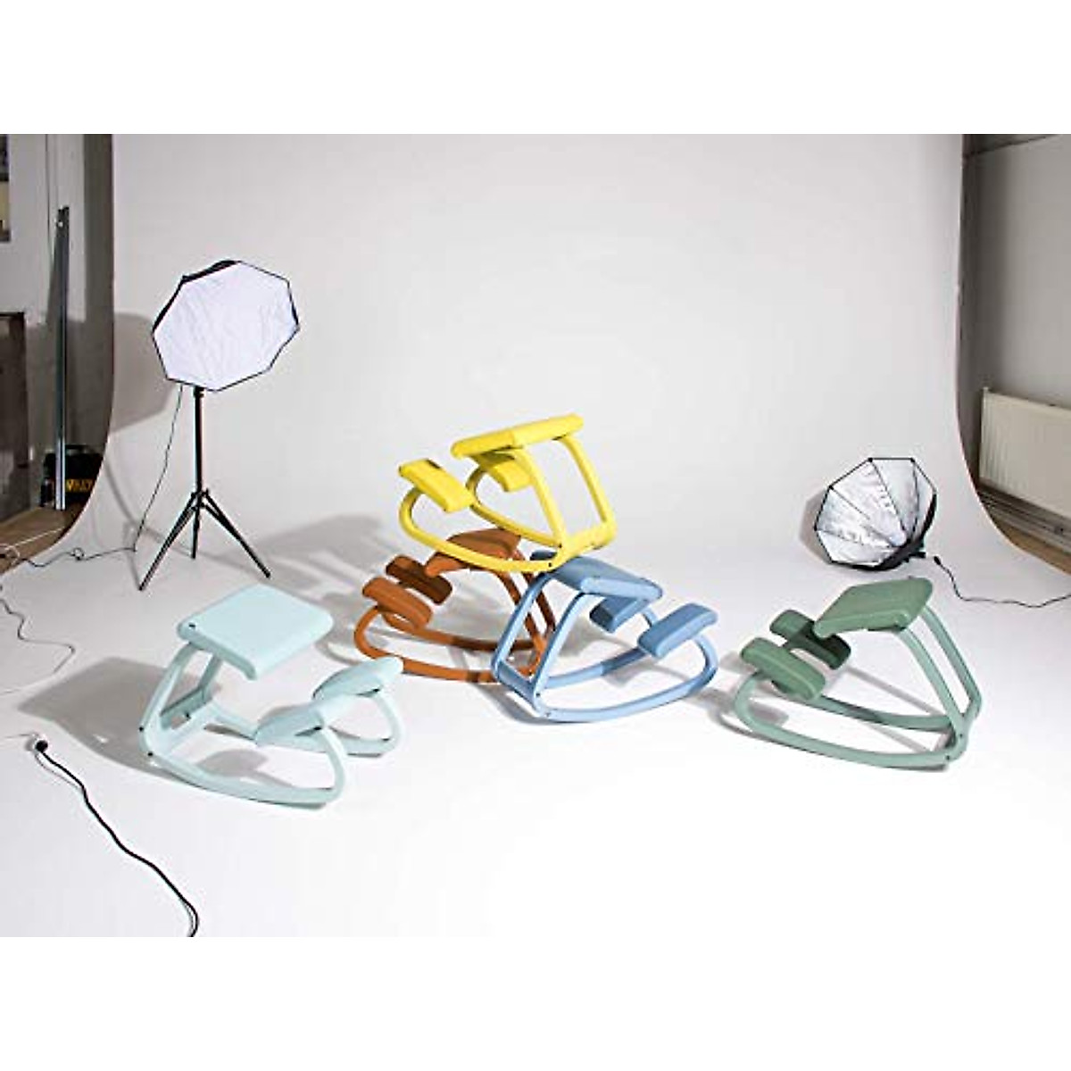 Varier Variable Monochrome, Original Kneeling Chair, Ergonomic Office Chair, 10-year Warranty, Designed by Peter Opsvik, Stone